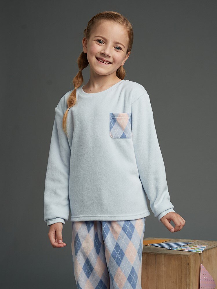 Girl's Plush Grid Long Sleeved Winter Sleepwear Set – SCHIESSER HK